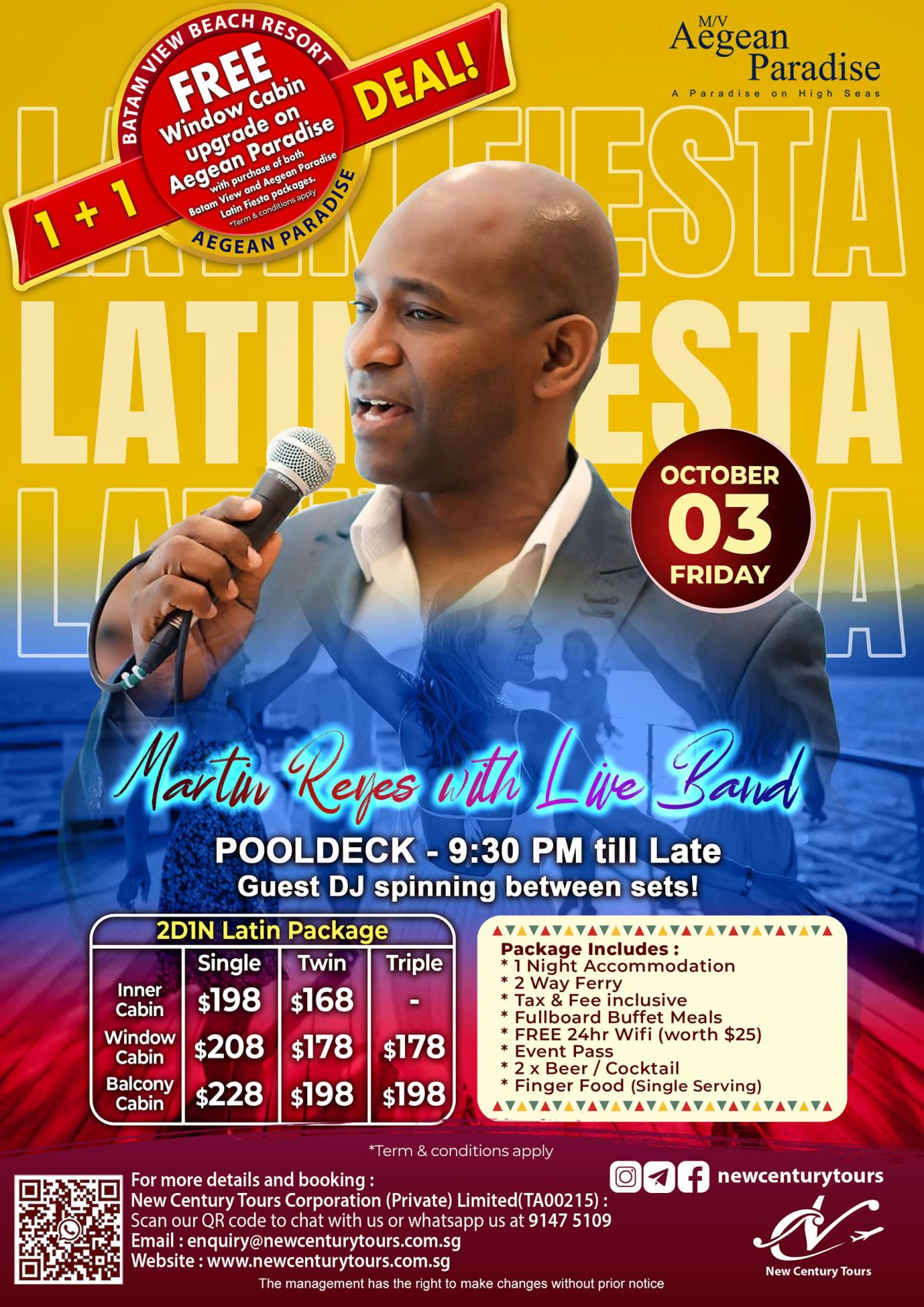 Latin Fiesta – 3 October 2025 at Aegean Paradise Pool Deck! - New Century Tours
